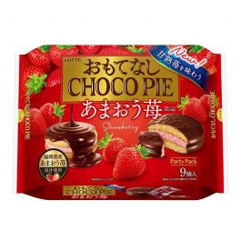 Lotte Chocolate Pie Party Pack Sweet Strawberry 9pcs